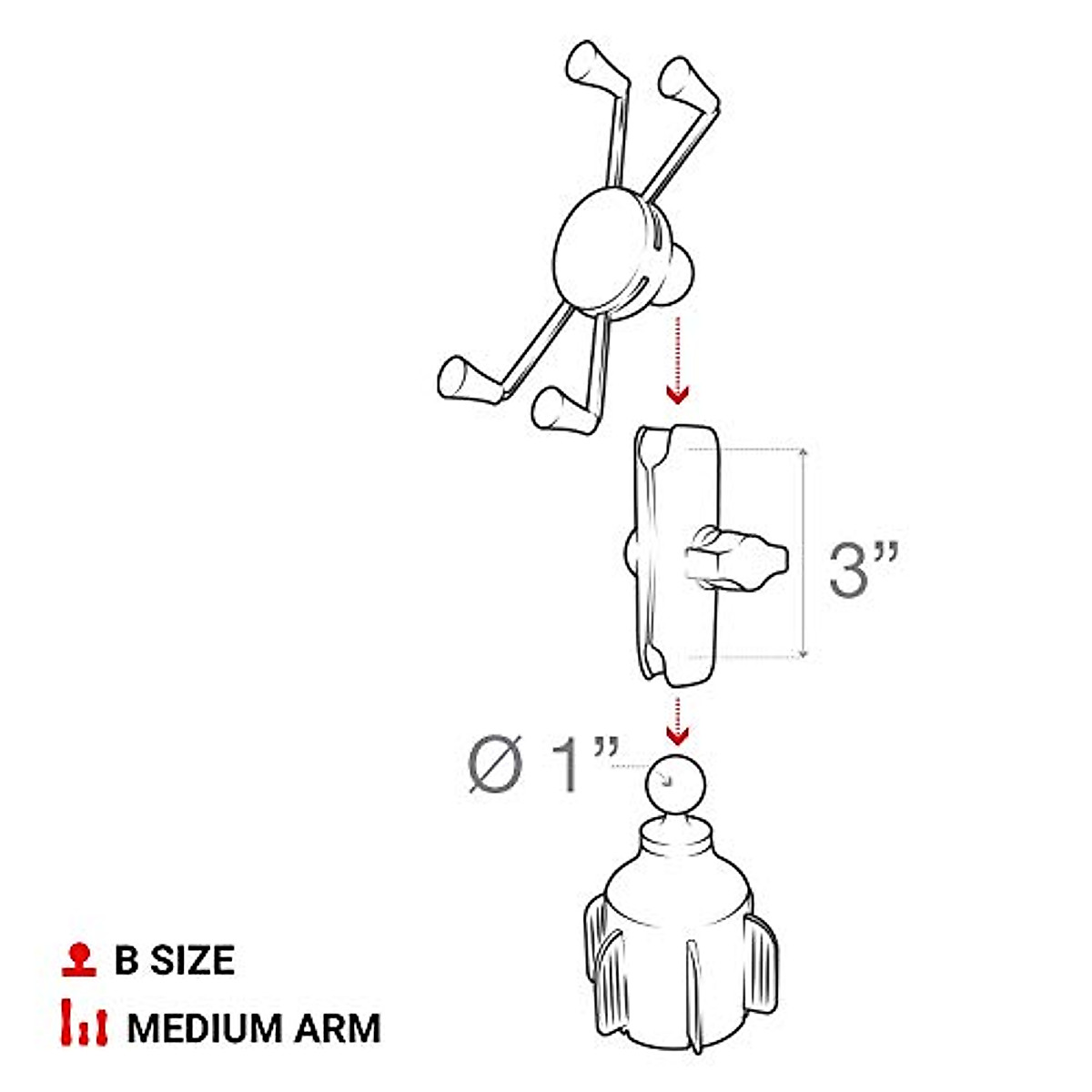 RAM Mounts RAP-B-299-4-UN10U X-Grip Large Phone Mount with RAM Stubby Cup Holder Base with Medium Arm