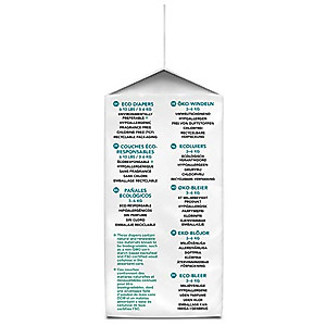 ATTITUDE Biodegradable Baby Diapers, Non-Toxic, Eco-Friendly, Safe for Sensitive Skin, Chlorine-Free & Leak-Free, Plain White (Unprinted), Size 1-2 (6-13 lbs), 36 Count (16220)