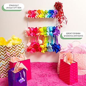 Ollirovey Metal 30 Hook Medium Size Headband Display and Headband Organizer for Girls Hair Bows Holds up to 120 Hair Accessories 4 per Hook - Hooks Adjustable - Wall Mounted