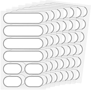 Removable Waterproof Food Labels, Write-on Kitchen Labels for POP Food Storage Containers, Jars and Home Organization, Pantry & Spice Sticker, Pack of 64