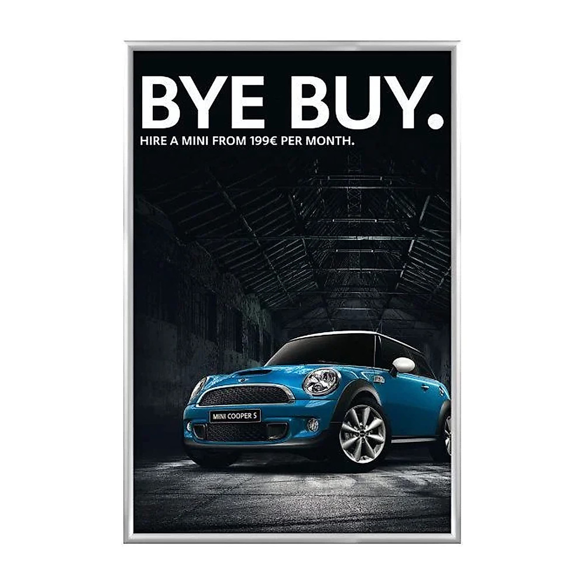 M&T Displays Snap Poster Frame Silver 1.25" Aluminum Profile Front Loading Wall Mounting Photo Picture Document Certificate Sign Holder Mitered Corner Anti Glare Cover (Silver, 40x60 in)