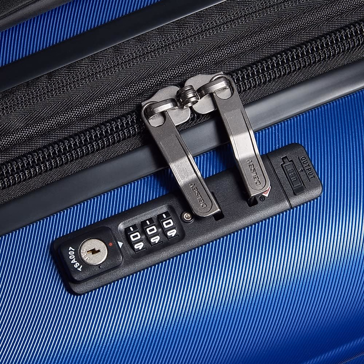 DELSEY PARIS Cruise 3.0 Hardside Expandable Luggage with Spinner Wheels, Blue, Carry on 21 Inch