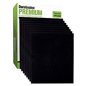 Durabasics 8 Pack Replacement Prefilter for Honeywell HPA200 | Carbon Pre Filter Replacements for Honeywell Prefilter A, Honeywell Air Filter A, HRF AP1, HRF-A200, and HPA200 Honeywell Filters