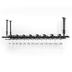 Ceiling Stylish Simplicity Wine Bottle Rack Stylish Simplicity Industrial Metal Retro Stylish Simplicity Down Home Glass Goblet Rack Kitchen Cutlery Bottle Holder Adjustable Height Bar Floating Wine