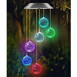 Gifts for Women, Kwaiffeo Solar Disco Ball for Garden Patio Outdoor Decor, Lovely Color Changing Solar Garden Lights, Birthday Gifts for Women, Gifts for Mom Grandma Teacher