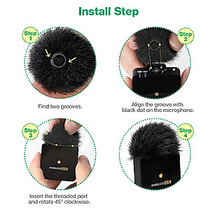 SUNMON Mic Pop Filter Furry Windscreen for Rode Wireless Go 2 Microphone，Windproof and Noisy, Rode Wireless Mic Cover Furry Foam Compatible with RODE Wireless Go 2 (2 PC)