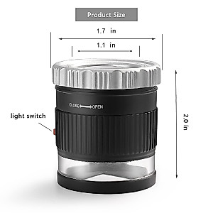 30X Loupe Magnifier,Adjustable Focal Length Magnifier,Foldable Jewelry Magnifier Glass for Textile Optical,Embroidery,Circuit Board,Coins,etc.