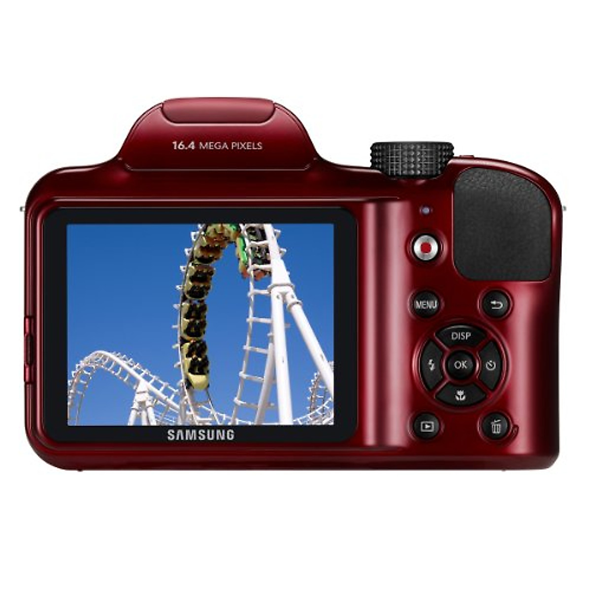 Samsung WB1100F 16.2MP CCD Smart WiFi & NFC Digital Camera with 35x Optical Zoom, 3.0" LCD and 720p HD Video (Red)