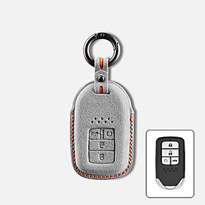 FDAIUN Car Key Bag Key Chain Holder For Honda Civic 11 Three-dimensional Key Fob Holder Auto Key Case Protector (Grey)