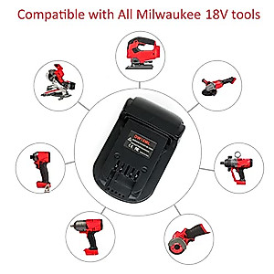 DW18ML Battery Adapter Convert Dewalt 20V Battery to Milwaukee 18V Battery, Compatible with All Milwakee 18V Tools (Battery not Included)