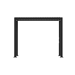 Clihome 10x10ft Aluminum Louvered Pergola Flip-top Gazebos Patio Sun Shade Shelter Hardtop Gazebo Canopies with Adjustable Roof Panels for Patio, Garden, Backyard (Black)