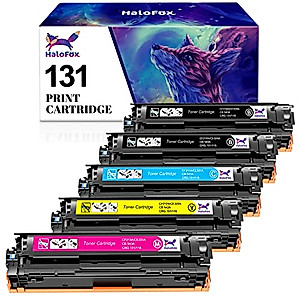 HaloFox Compatible Toner Cartridge Replacement for Canon 131 131h for Canon Color ImageClass MF8280Cw MF624Cw MF628Cw LBP7110Cw MF8230Cn Laser Printer (Black, Cyan, Yellow, Magenta, 5-Pack)