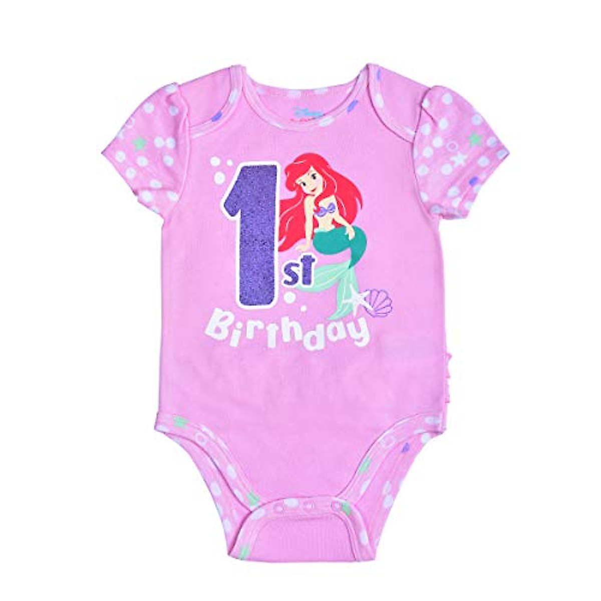 Disney Princess Baby Girls Short Sleeve Bodysuit for Infants – Pink/Purple/Yellow/Blue
