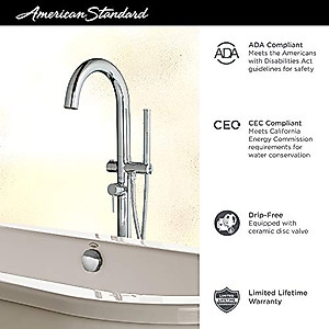 American Standard T064951.243 Contemporary Round Freestanding Tub Filler for Flash Rough-in Valve, Matte Black