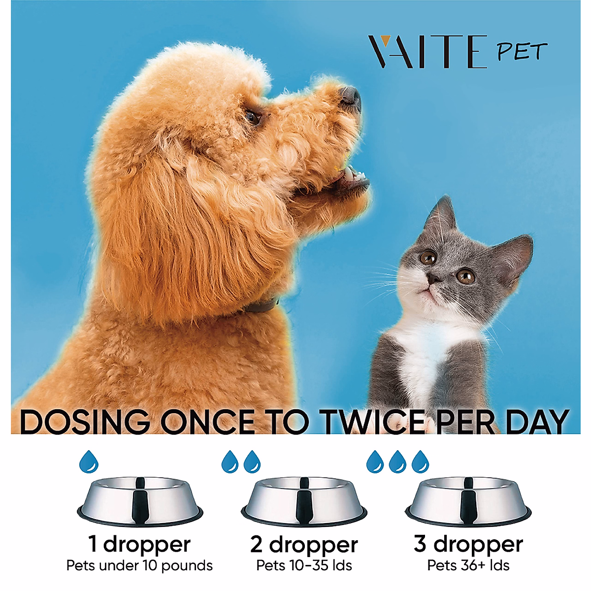 Hip & Joint Glucosamine Drops for Pets - Advanced Formula with Glucosamine, Chondroitin & MSM - Enhances Mobility Support - Natural Pain Relief for Dogs and Cats - Anxiety Supplement for Senior Pets