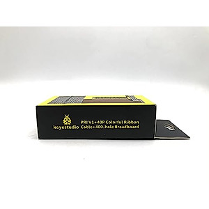 KEYESTUDIO GPIO Breakout Kit for Raspberry Pi - Assembled Pi Breakout + Rainbow Ribbon Cable + 400 Tie Points Solderless Breadboard