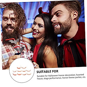 Cosplay Props 10pcs Halloween Dentures Costumes for Cosplay Costumes Teeth Fake Gagtechnoblade Cosplay Dress up Dentures Cover Artificial Teeth Decorate Prom PVC White