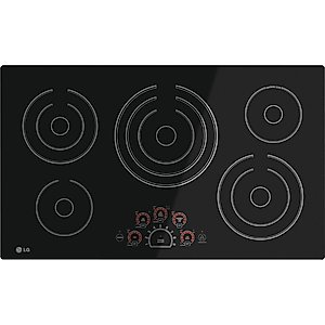 LG 36" BLACK RADIANT ELECTRIC SMOOTHTOP COOKTOP WITH SMOOTHTOUCH CONTROLS LCE3610SB