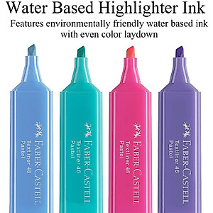 Faber-Castell Pastel Highlighter Set - 8 Chisel Tip Highlighter Pens in Assorted Pastel Colors, Multi (FC154609)