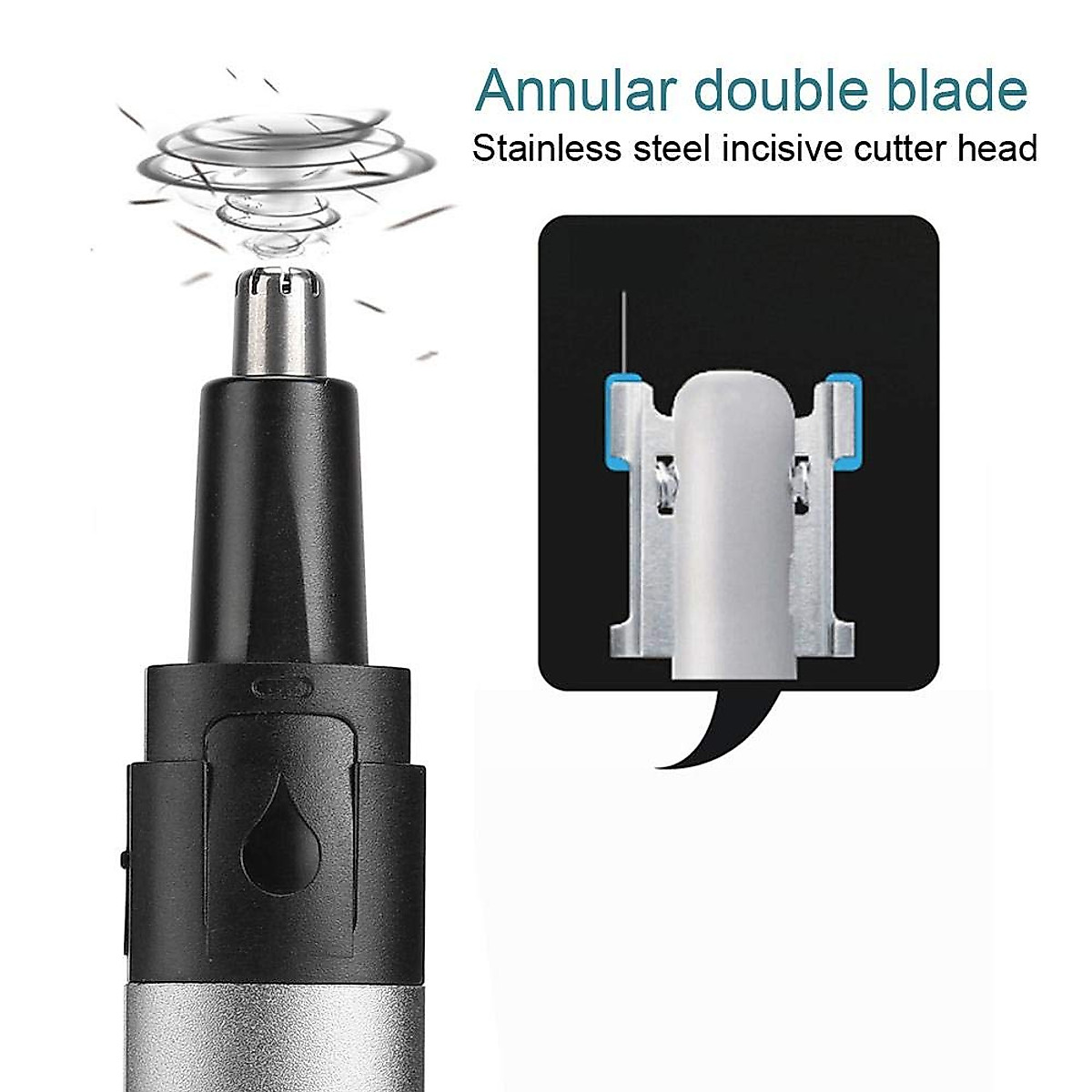 Valentine's Day Carnival Nose Hair Trimmer, Electric Nose Hair Trimmer Portable Nasal Hair Shaver Cutting Machine, USB Charging, Low Noise (Gray)