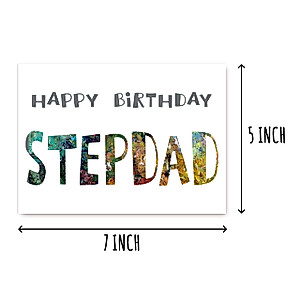 Happy Birthday Stepdad - Stepdad Birthday Card - Stepdad Card - Card For Stepdad Modern - Stepdad Birthday Card - Card For Stepdad