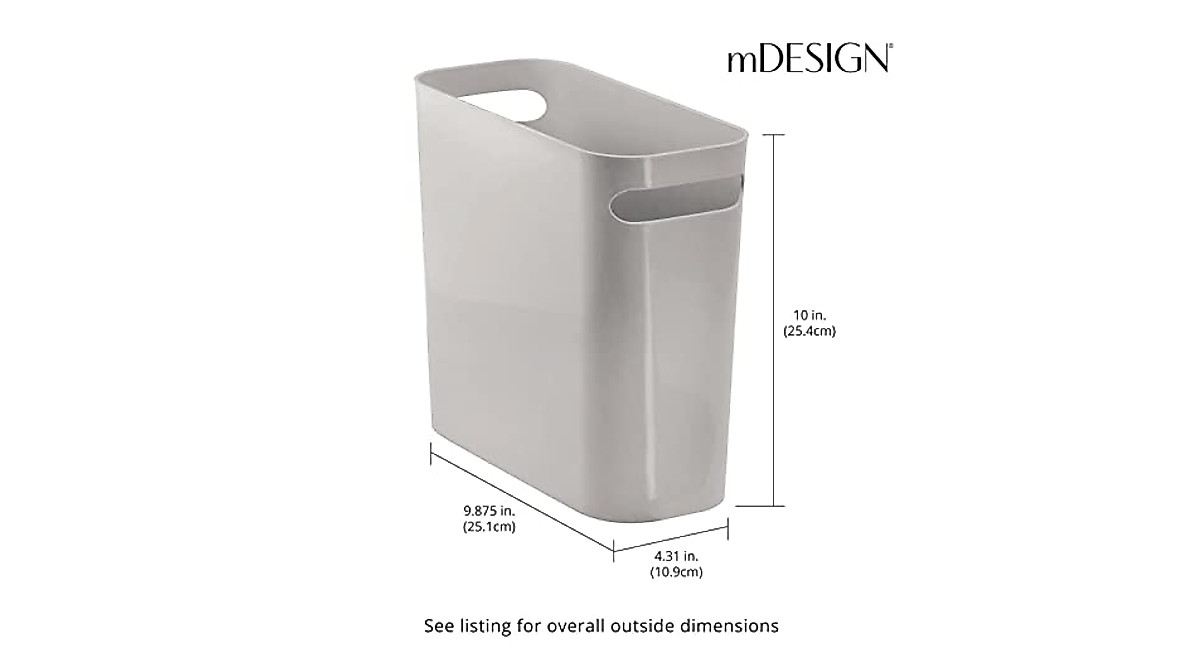 mDesign 1.5 Gallon Trash Can - Compact & Versatile