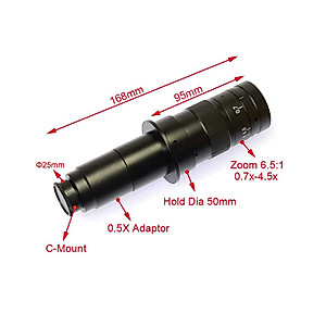 HAYEAR Monocular Max 180x Zoom C-Mount Glass Lens Adapter F/Industry Microscope Camera Objective