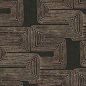 RoomMates RMK12213PL Nikki Chu Black and Metallic Gold Zulu Signature Peel and Stick Wallpaper