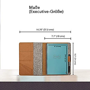Moonsafari A5 Reusable Notebook Cover & Rocketbook Cover Smart Business Notebook Cover for Everlast, Fusion, Wave, Moleskin and More with Pen Loop & Business Card Holder - Brown,A5/Executive 8.8" x 6"