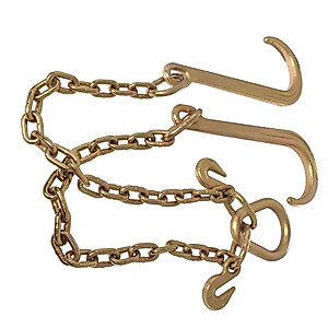 labwork 5/16 X 2 G70 Tow Chain J-Hooks V-Chain Replacement for Flatbed Truck Rollback Wrecker Carrier