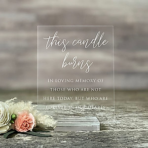 Memory Table Sign - High-Quality Handmade Acrylic In Loving Memory Wedding Sign - Durable, Lightweight & Timeless Decor - Perfect for Special Event & Destination Weddings | (5X7, Clear Acrylic Stand)