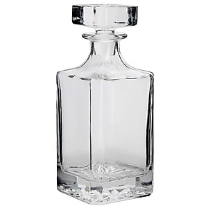 Lily's Home Glass Decanter with Glass Stopper, Let Your Favorite Vintages Breathe with this Beautifully Stylish and Functional Piece (26 Ounces)