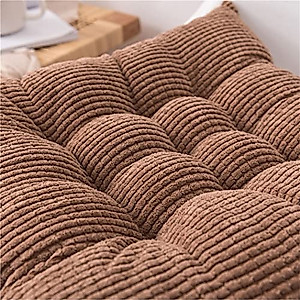 Corduroy Square Chair Pad and Seat Pads with Ties Floor Tatami Bay Window Seat Cushion Breathable Thickened Chair Pad for Indoor, Dining Living Room, Kitchen[Set of 1,Set of 2,Set of 4]