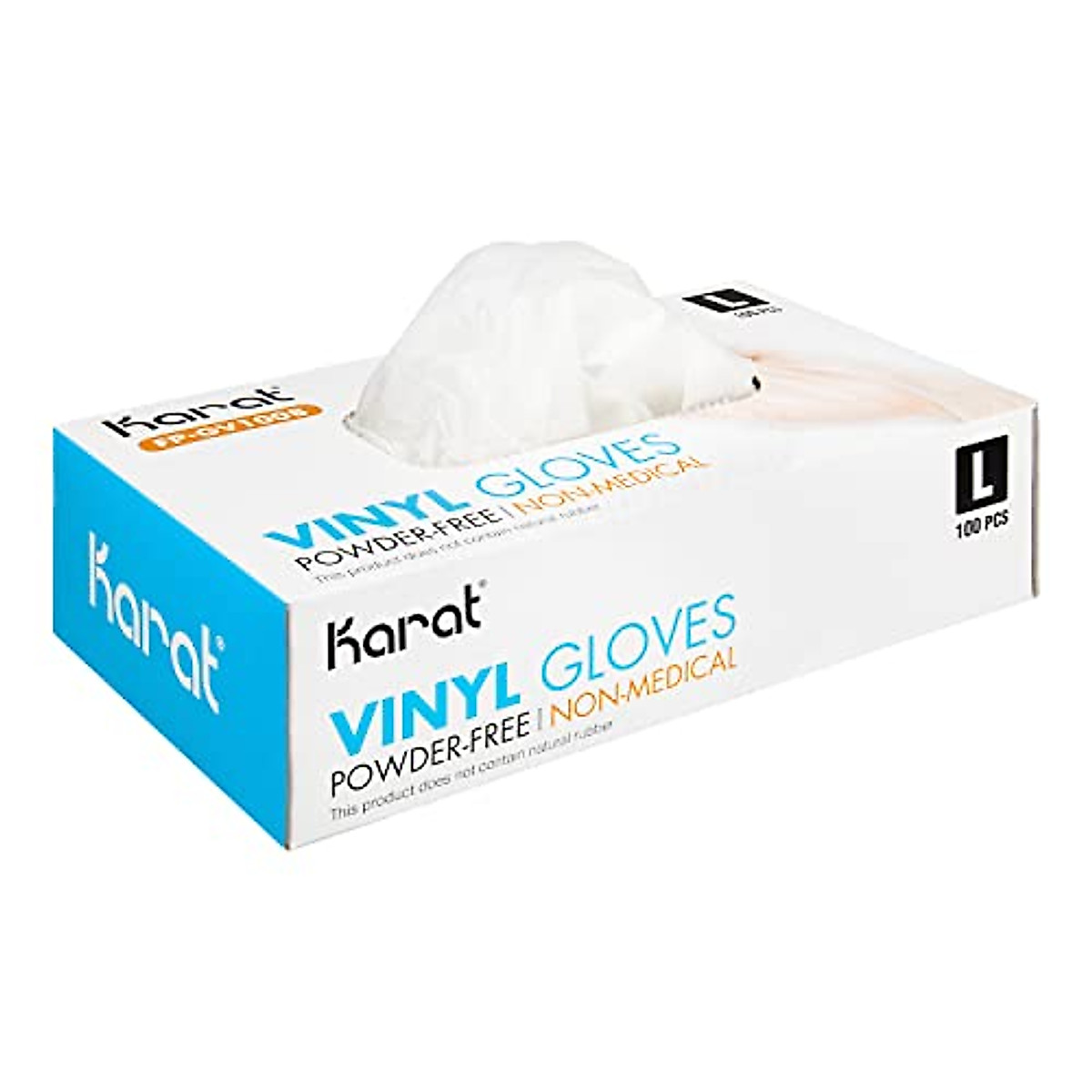 Karat FP-GV1008 Vinyl Powder-Free Gloves (Clear) - Large(Case of 1000)