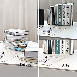 Muso Wood Book Ends for Shelves, Non-Skid Bookends for Heavy Books, Wooden Book Stopper for Home Office and Library (Walnut 1 Pair)