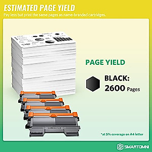 S SMARTOMNI TN450 TN420 Compatible Toner Cartridge for Brother TN-450 TN-420 use for HL-2130 HL-2135W HL-2250 MFC-7240 MFC-7365DN DCP-7060 DCP-7057 DCP-7070DW IntelliFax 2840 2940(Black, 4 Pack)