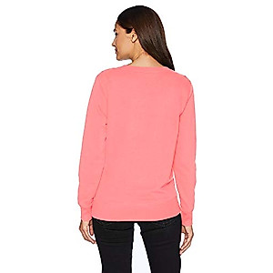 Amazon Essentials Women's French Terry Fleece Crewneck Sweatshirt (Available in Plus Size), Coral Pink, X-Large
