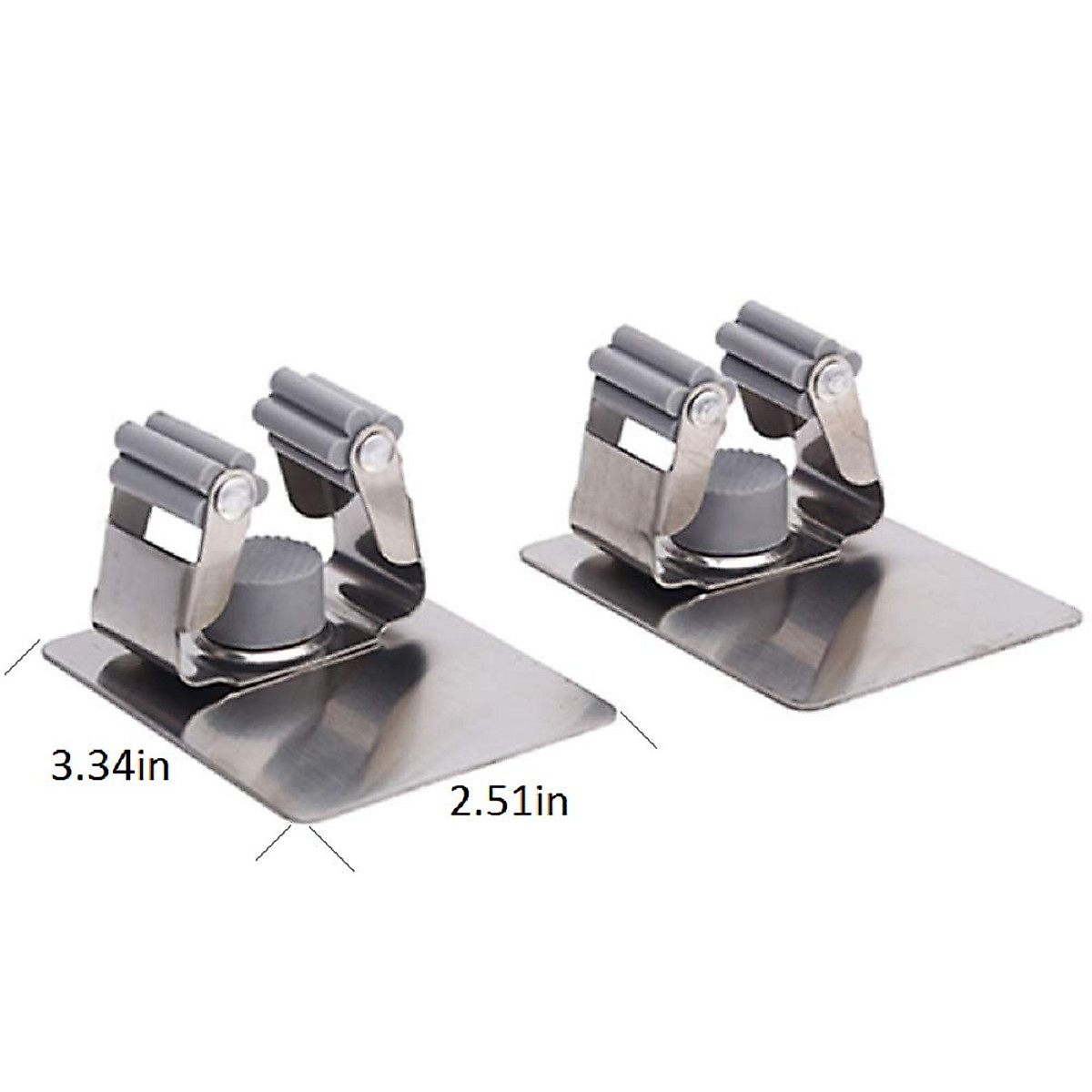Mop Holder, Broom Holder Wall Mount-2 pack,304 Stainless Steel Self-adhesive Hanger Tool Manager Wall Storage Mounted in Garage,Kitchen,Tool room and Bathroom