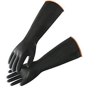 ENPOINT Chemical Resistant Rubber Gloves, Waterproof Heavy Duty Industrial Natural Latex Safety Work Glove Reusable Forearm Protection, Chemical/Mechanical/Oil/Acid/Alkali Resistant, 1 Pair XXL