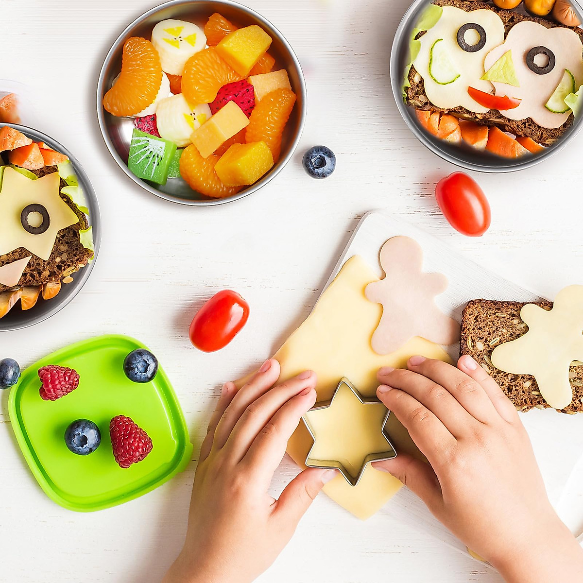 Yiyiring 16 Pack 9 oz Stainless Steel Container Stainless Steel Snack Containers with Lids Metal Food Storage Containers Leak Proof Metal Lunch Box