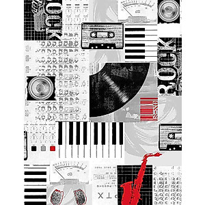 Music Fabric, by The Yard, Timeless Treasures Fabric, Faded Music Collage, C8328, Quilting Cotton, BTY