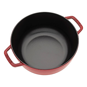 STAUB Specialty Shaped Dutch Cast Iron 3.75-qt Essential French Oven Dragon Lid-Cherry