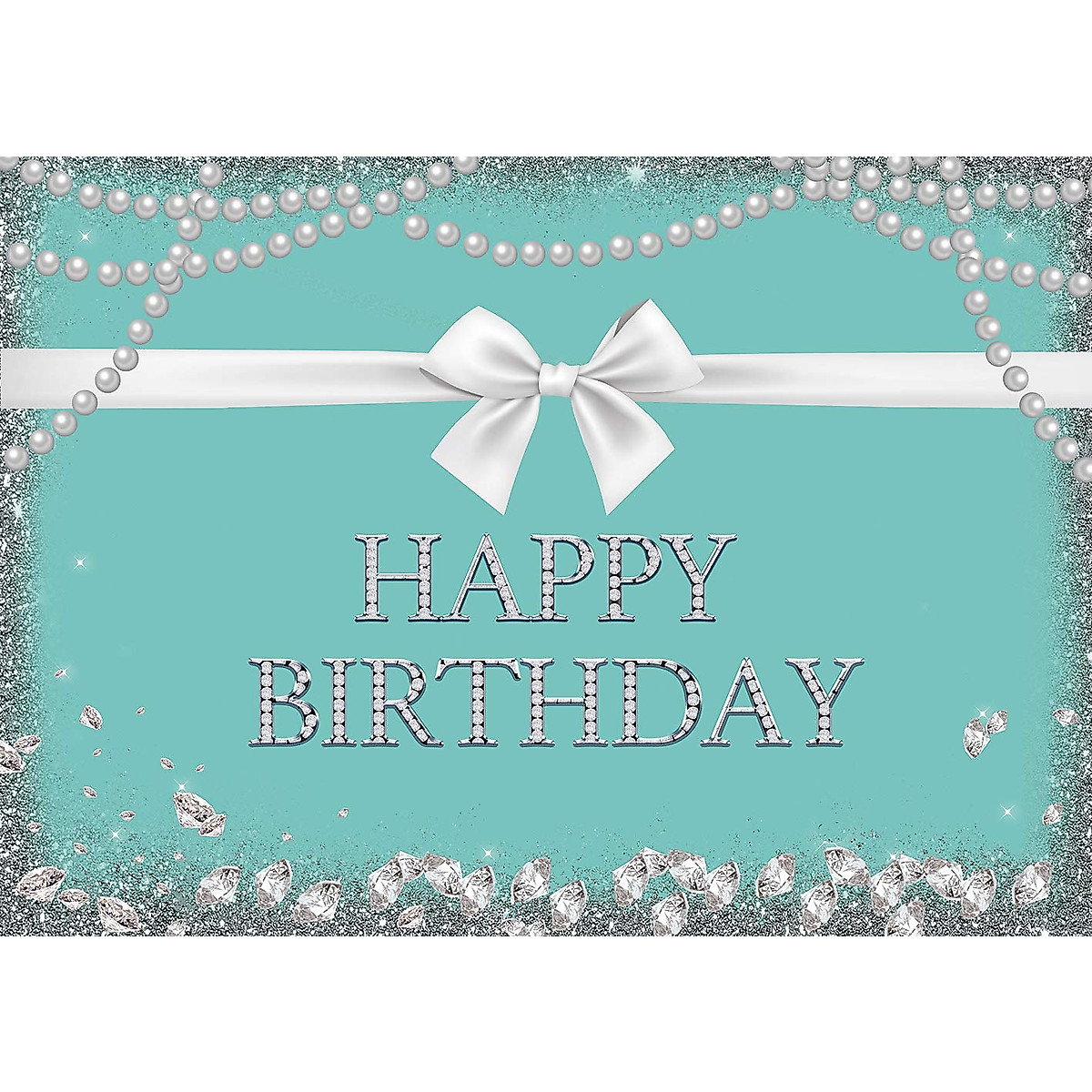 Tiffany Breakfast Blue Bow-Knot Backdrop Turquoise Diamonds Sweet 16 Birthday Party Background Baby Shower Bridal Shower Wedding Party Cake Table Decorations 7x5FT