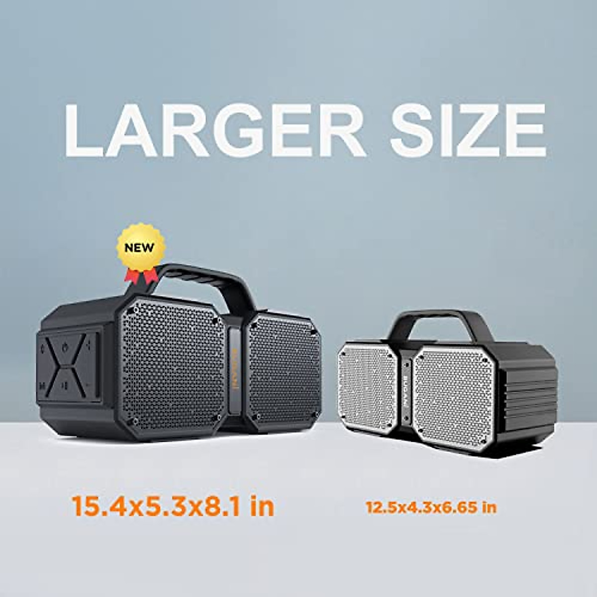 BUGANI Bluetooth Speaker, M83 Upgraded Wireless Waterproof Portable Speakers, Better Bass, Longer Battery Life, Mobile Power, Suitable for Outdoor Travel, Camping,Party