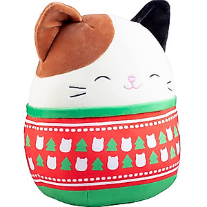 Squishmallows Original 10-Inch Cam The Cat - Official Jazwares Christmas Plush - Collectible Soft & Squishy Kitty Stuffed Animal Toy - Add to Your Squad - Gift for Kids, Girls & Boys