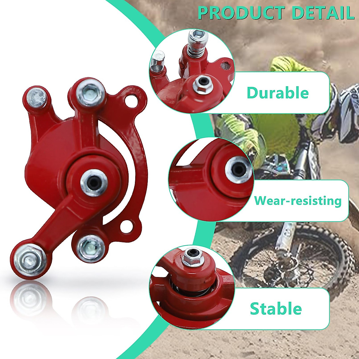 Adefol Rear Disc Brake Caliper with Replaced Pad for Predator 212 Moto MM-B80 80CC 2.5HP MM-B105 Motovox MBX10 MBX11 MBX12 Mini Dirt Bike Classic 47cc 49cc Pocket Bike Stand Up Goped Scooter