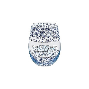 Pavilion Gift Company - Grandma-18 ounce Stemless Wine Glass, Grandma Gifts From Grandkids, Mothers Day Gifts For Mimi, Women, Her, Gifts For Nana, 1 Count, Pack of 1, 5.5 x 3.5 inches