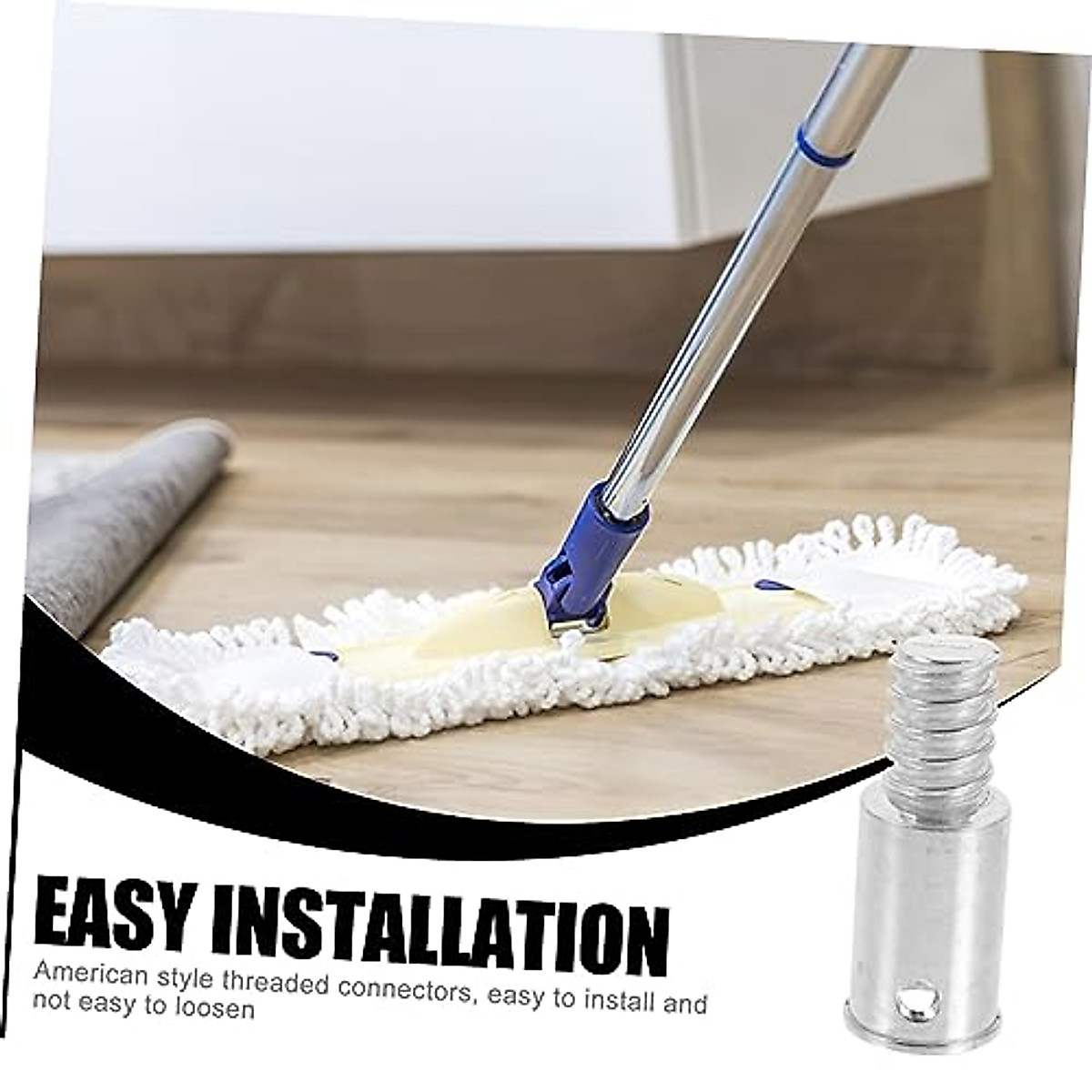 YARNOW 2pcs Tip for Extension Pole Extension Pole Adapter Threaded Tip Replacement Connector Handle Tips for Wood Poles Broom Telescopic Rod mop Head Stainless Steel American Style Metal