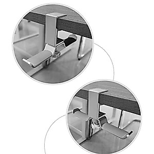 Angoily Silver Headphone Headphones Desk Iron Clamp Office Desktop Under- Under Arm Aluminum Adjustable Dual Premium Design Storage for with Mount Universal Rack All Head Display Fit Hook