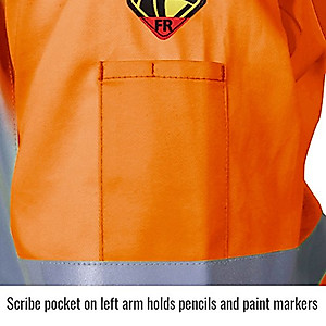 Revco JF1012-OR 30" Hi-Vis 9 oz. Flame Resistant Cotton Welding Jacket